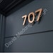 Modern Commercial Numbers Copper Contemporary Floating in 3"/75mm High ...