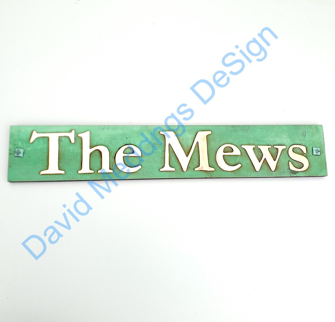 Street Sign Plaque in Patinated or Hammered Copper - Plywood Backed 3 ...