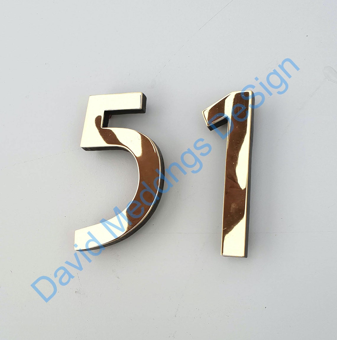 Modern Style Floating Numbers in Brass 6/150mm High | Etsy