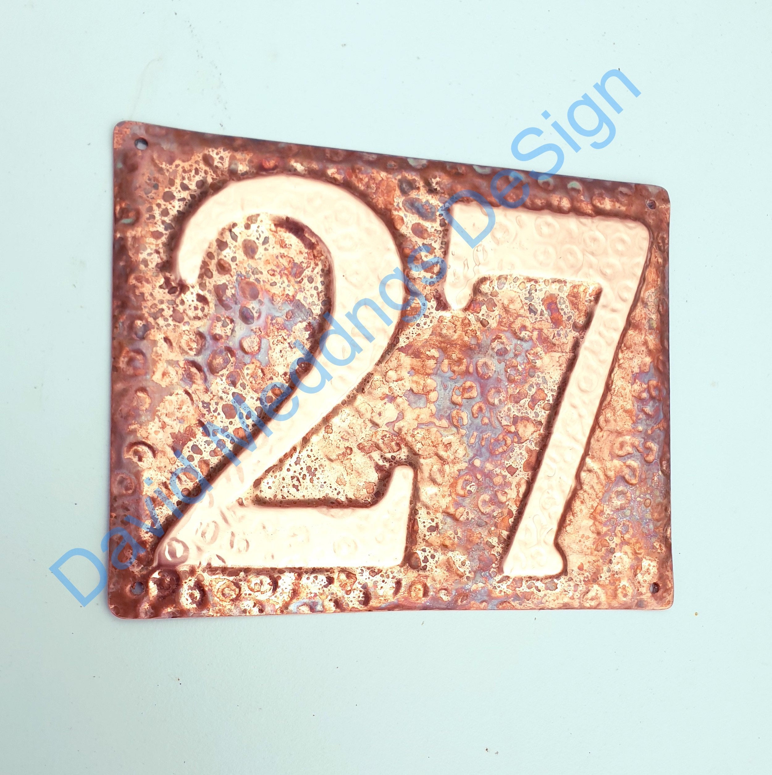 Real Copper address plaque 4x house numbers in 3/75mm or 4/100mm in ...