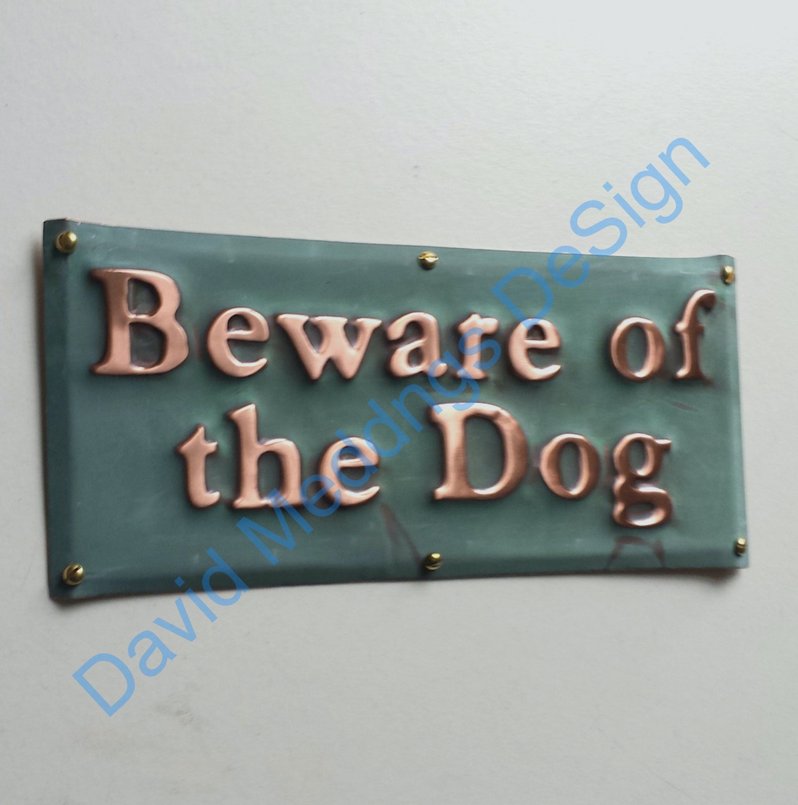 Small Copper Gate Door Name Sign Address Plaque up to 44 Letters of ...
