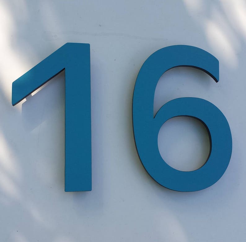 Modern contemporary Coloured House numbers standoff floating | Etsy