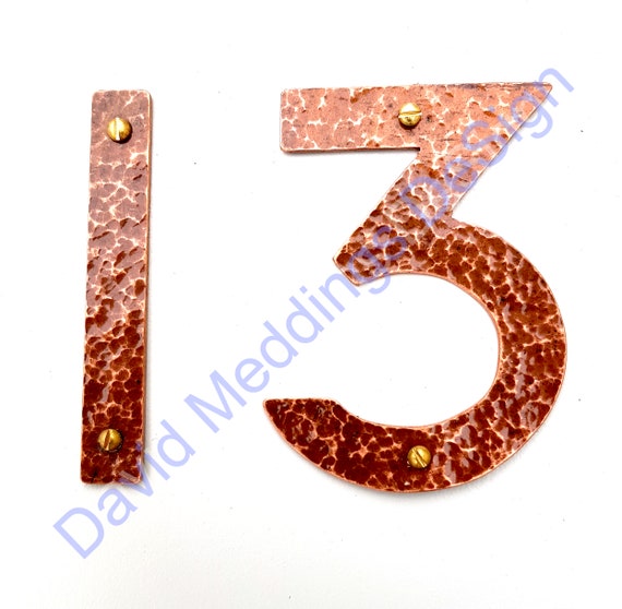 Arts and Crafts Style Copper Numbers Letters Polished - Etsy