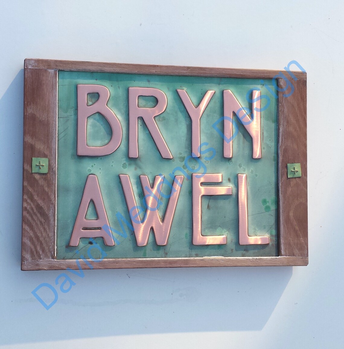 Arts and Crafts Copper House Sign With Oak Frame in - Etsy UK