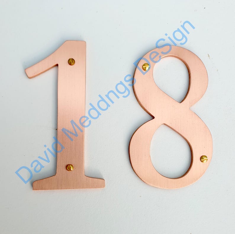Art Nouveau Style Copper Numbers Hammered, Polished, Brushed or Green ...