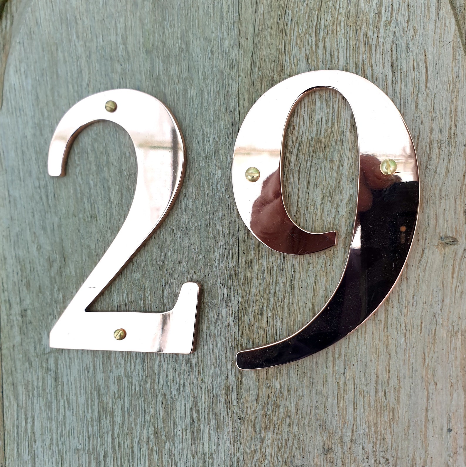 Traditional Style Copper Numbers Polished, Hammered, Brushed or ...
