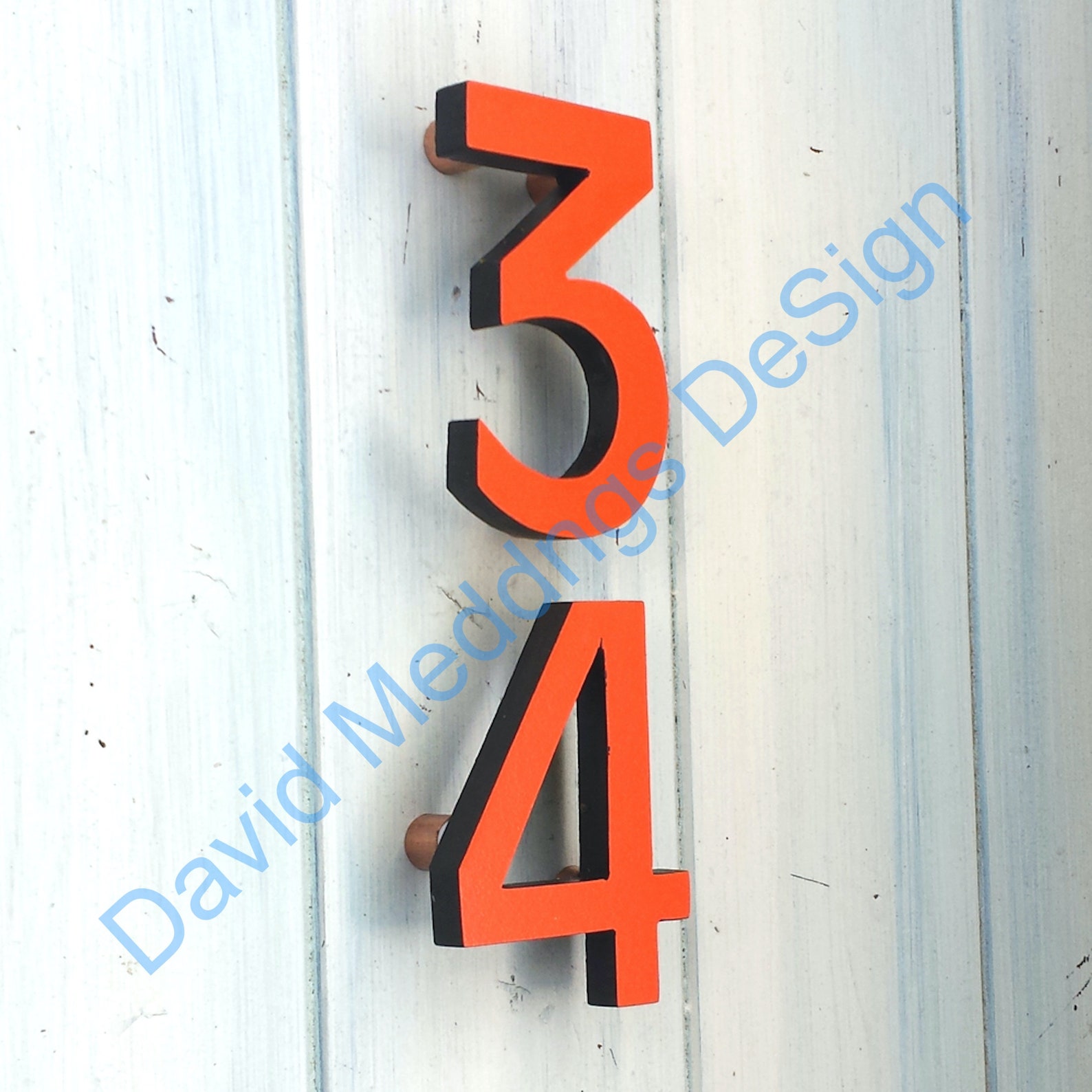 Coloured Mailbox House Numbers Modern Contemporary 3"/75mm High in ...