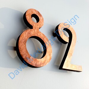 Copper Traditional Style Floating Numbers 3"/75mm or 4"/100mm High ...