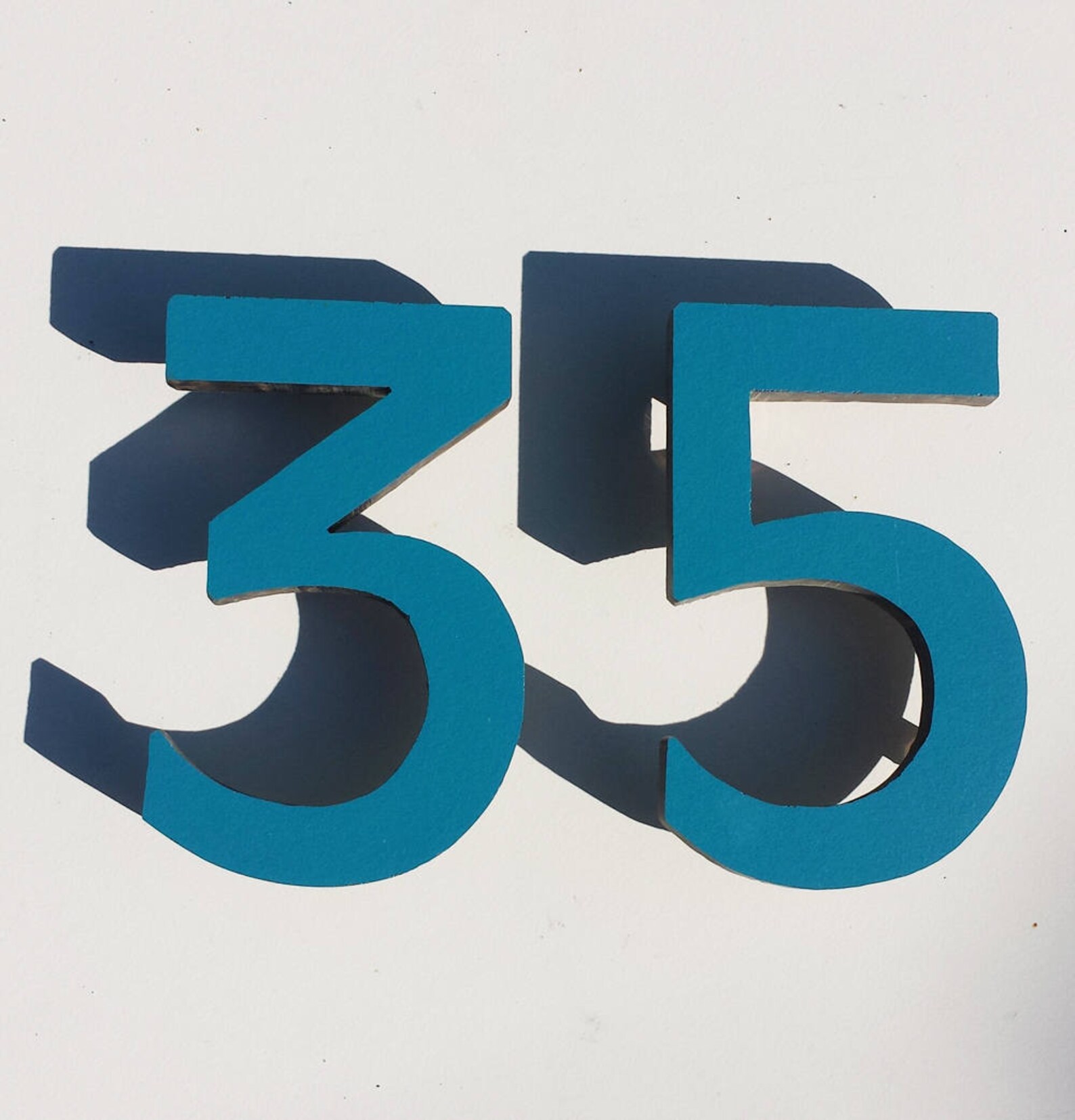 Modern contemporary Coloured House numbers standoff floating | Etsy