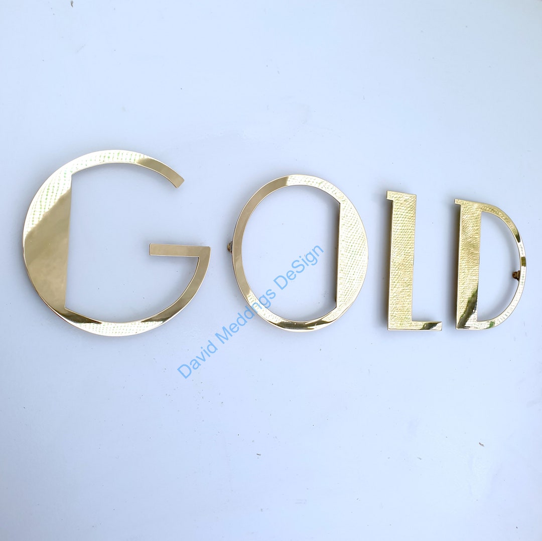 Brass Floating Art Deco Number and Letters With Brass Standoffs 6/150mm ...