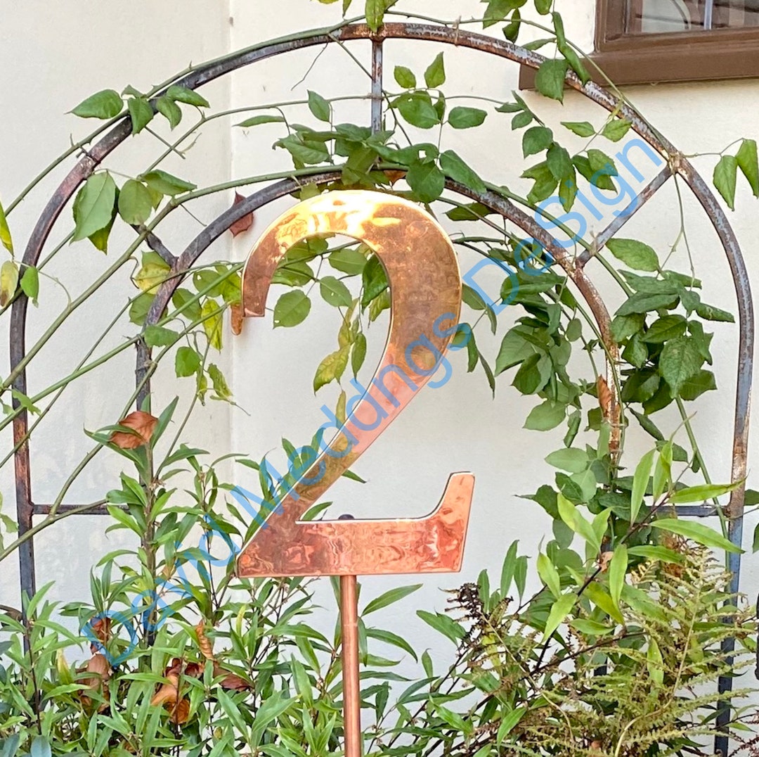 Large Serif Style Floating Numbers in Copper, 9/228mm High in Polished ...