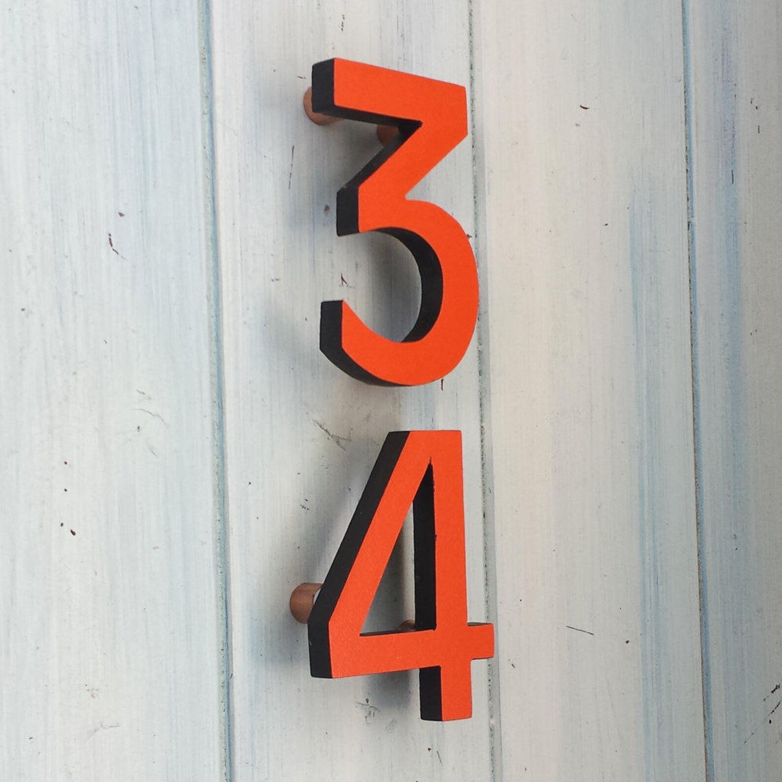 Modern contemporary Coloured House numbers standoff floating | Etsy