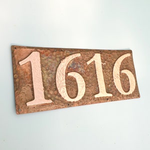 Modern House Address Plaque in Real Copper Plywood Backed - Etsy