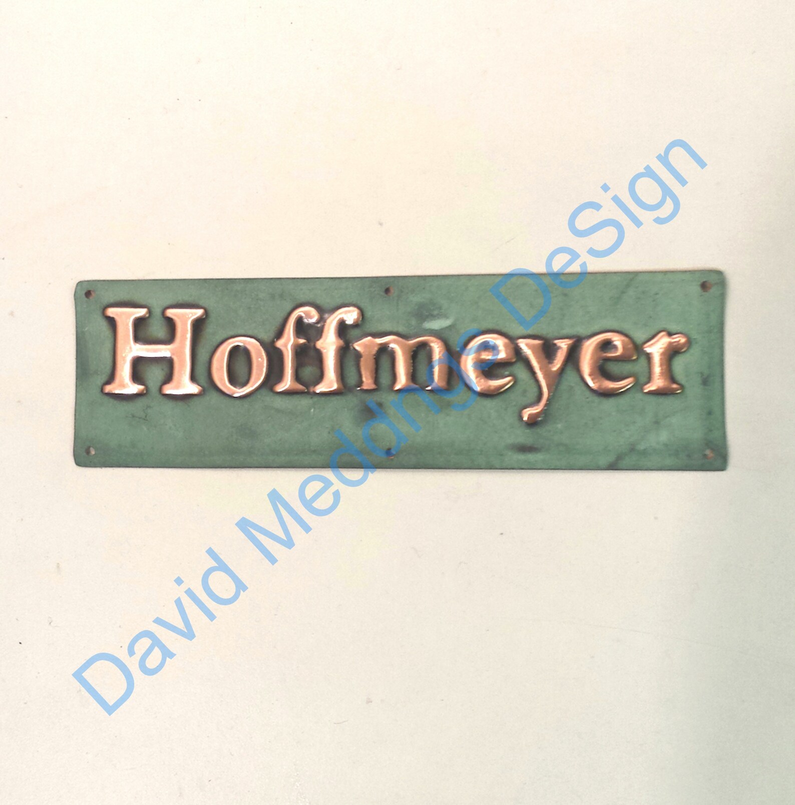 Small Copper Gate Door Name Sign Address Plaque up to 44 Letters of ...