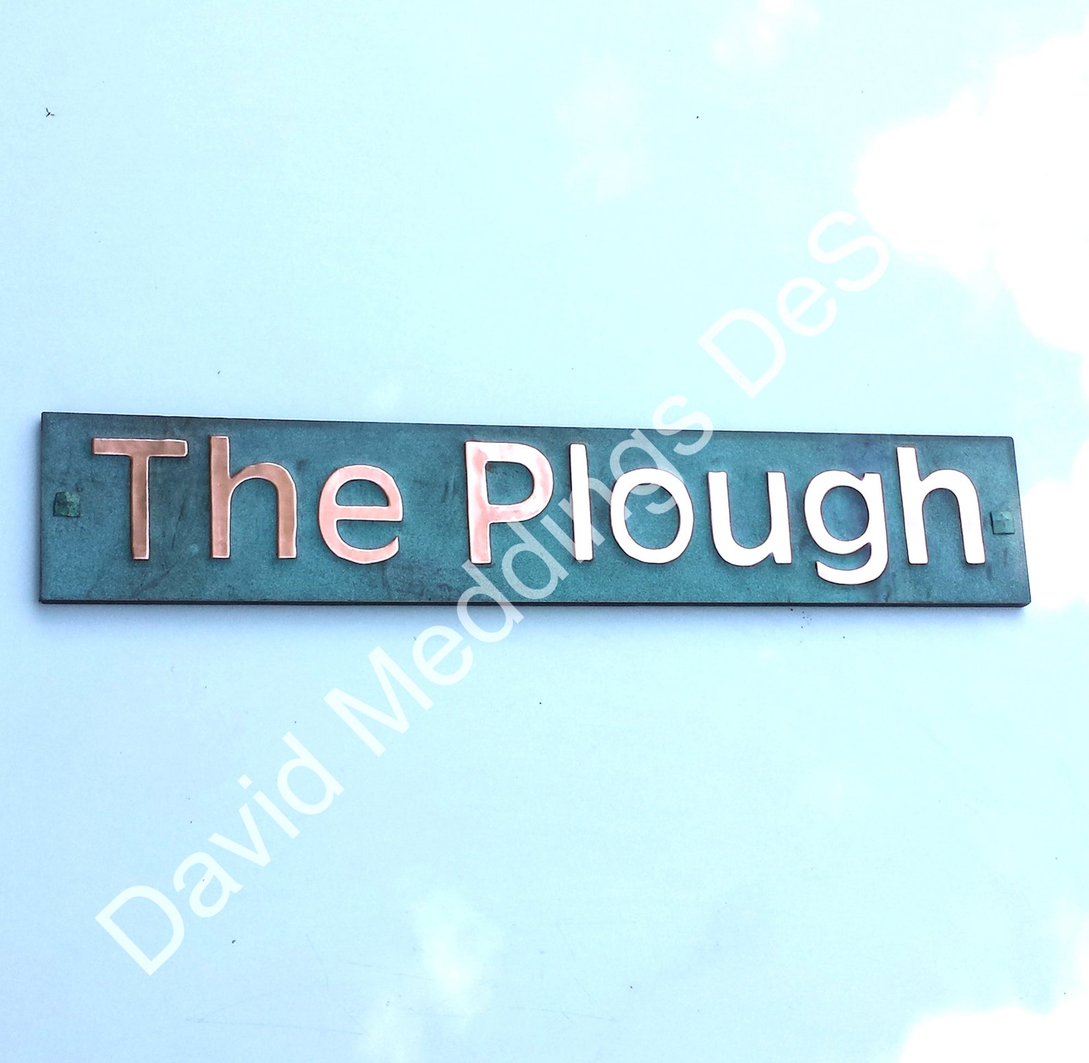Street Sign Plaque in Patinated or Hammered Copper - Plywood Backed 3 ...