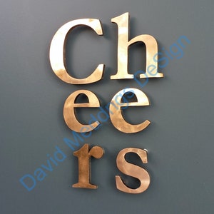 Real Copper Floating Name Letters - 4" High in Antigoni, Polished ...