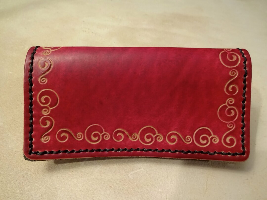 Red Leather Checkbook Cover Red Custom Leather Checkbook - Etsy