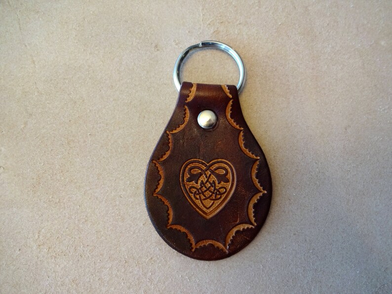 Leather Key Fob Celtic Heart - Etsy