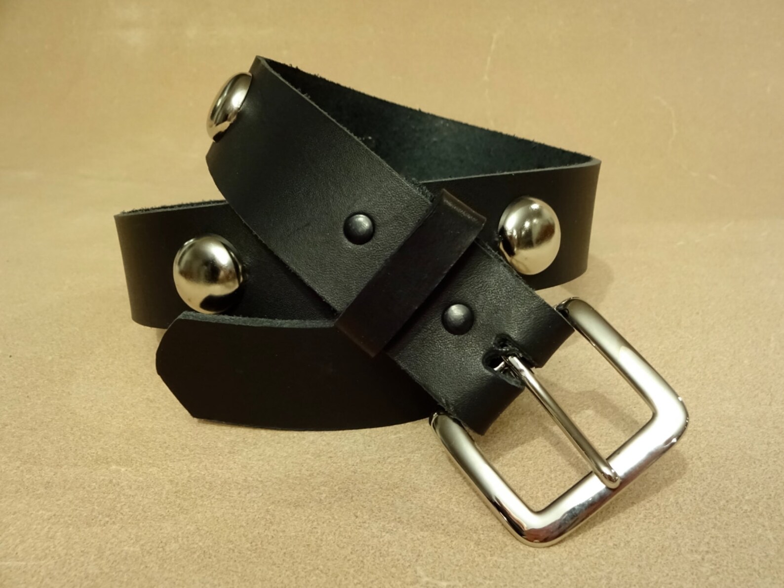 Black Leather Belt With Studs Studded Black Leather Belt - Etsy