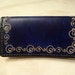 Blue Leather Checkbook Cover Tooled Leather Checkbook Cover Handmade ...