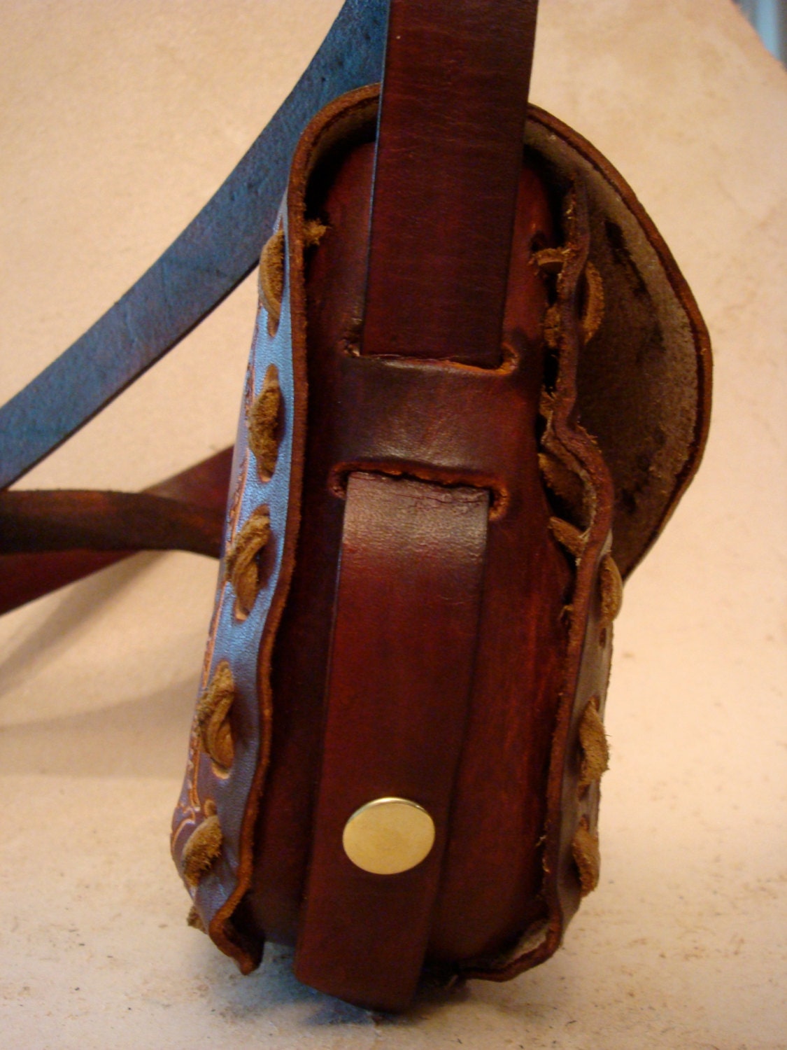 Lyn Tooled Brown Leather Crossbody Bag Shoulder Purse | Etsy