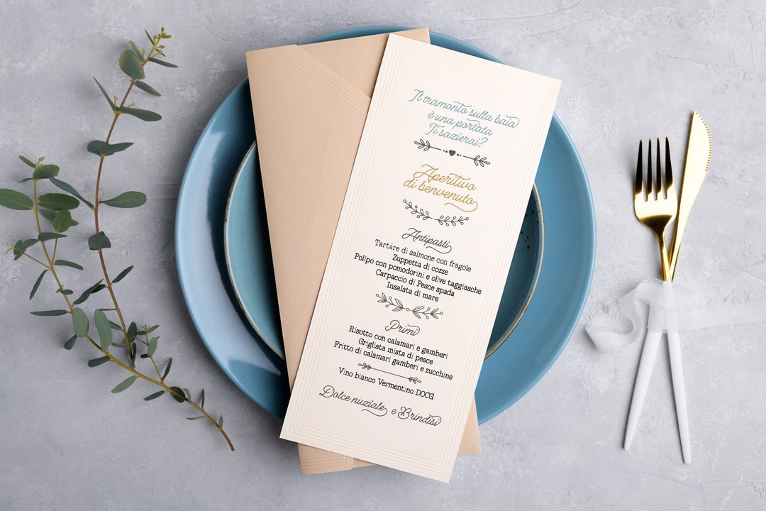 Ceremony Menu - Beach Wedding - Etsy