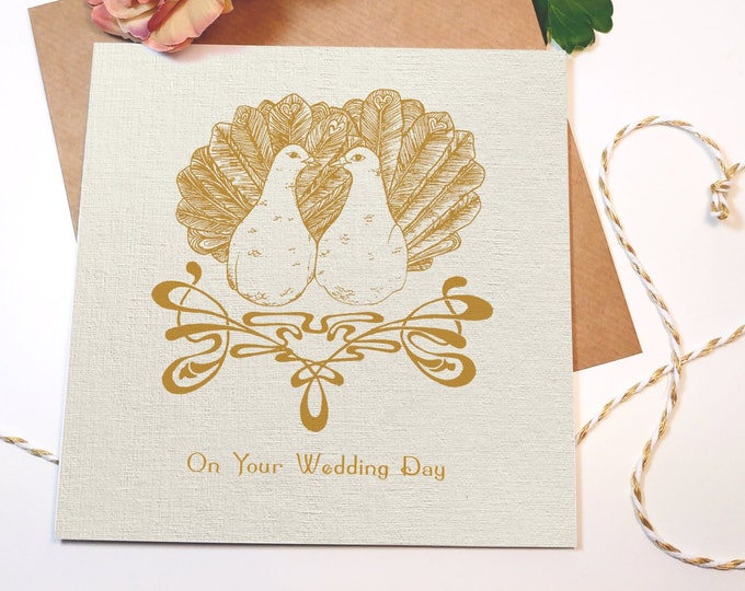 SALE // Wedding Day Doves // Square Greeting Card Love | Etsy