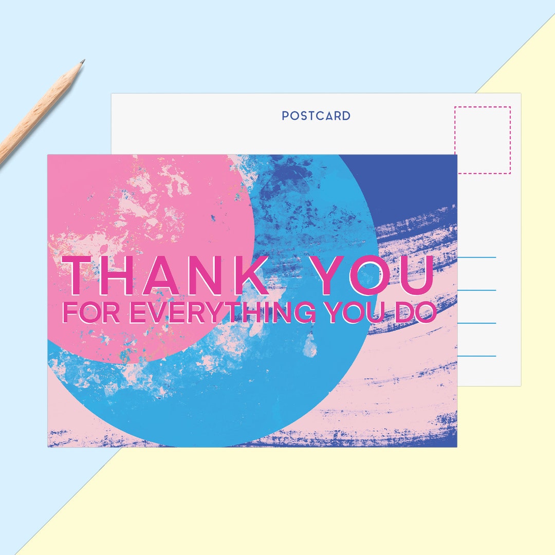 Thank You for Everything Postcard - Etsy