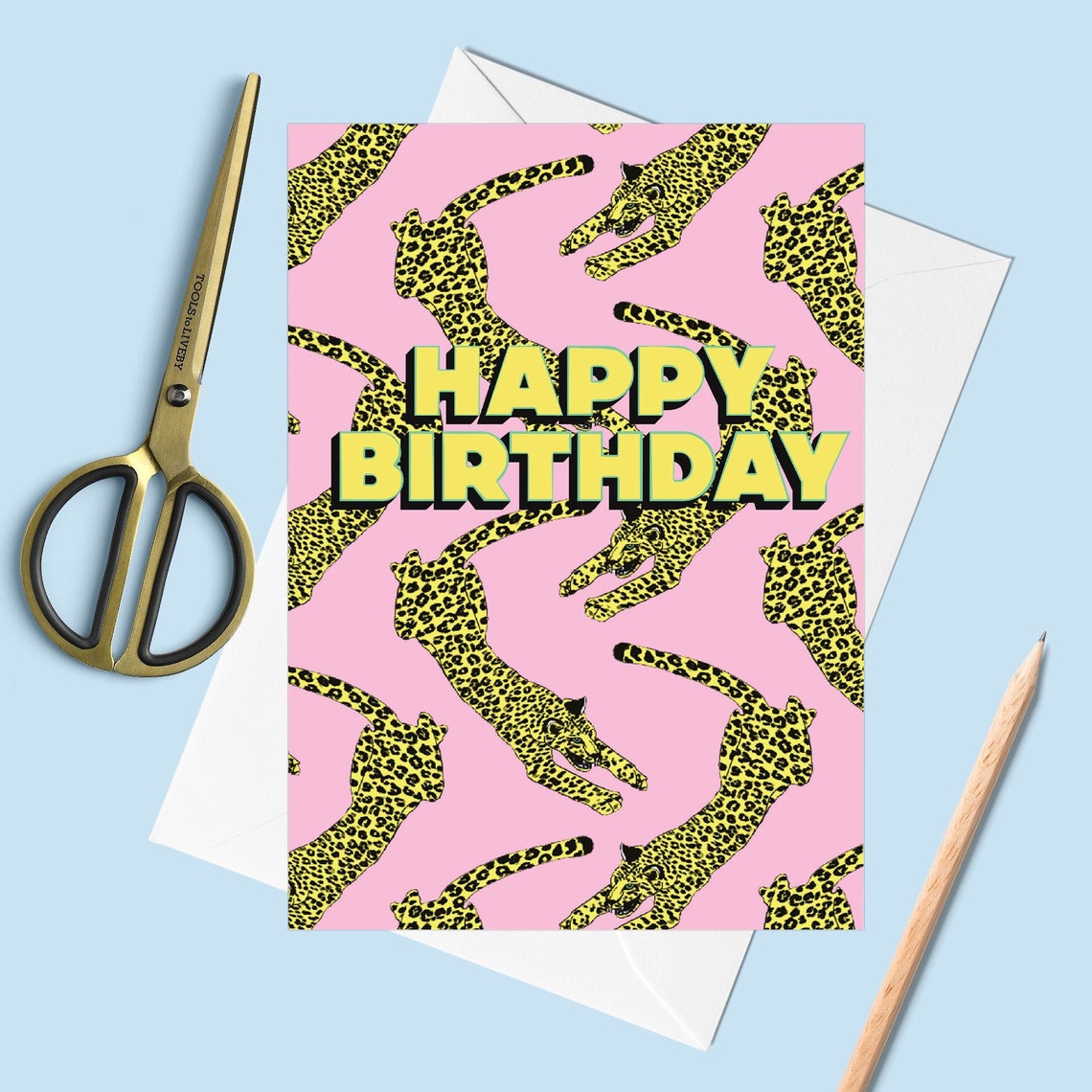 Happy Birthday Leopard Greetings Card | Etsy