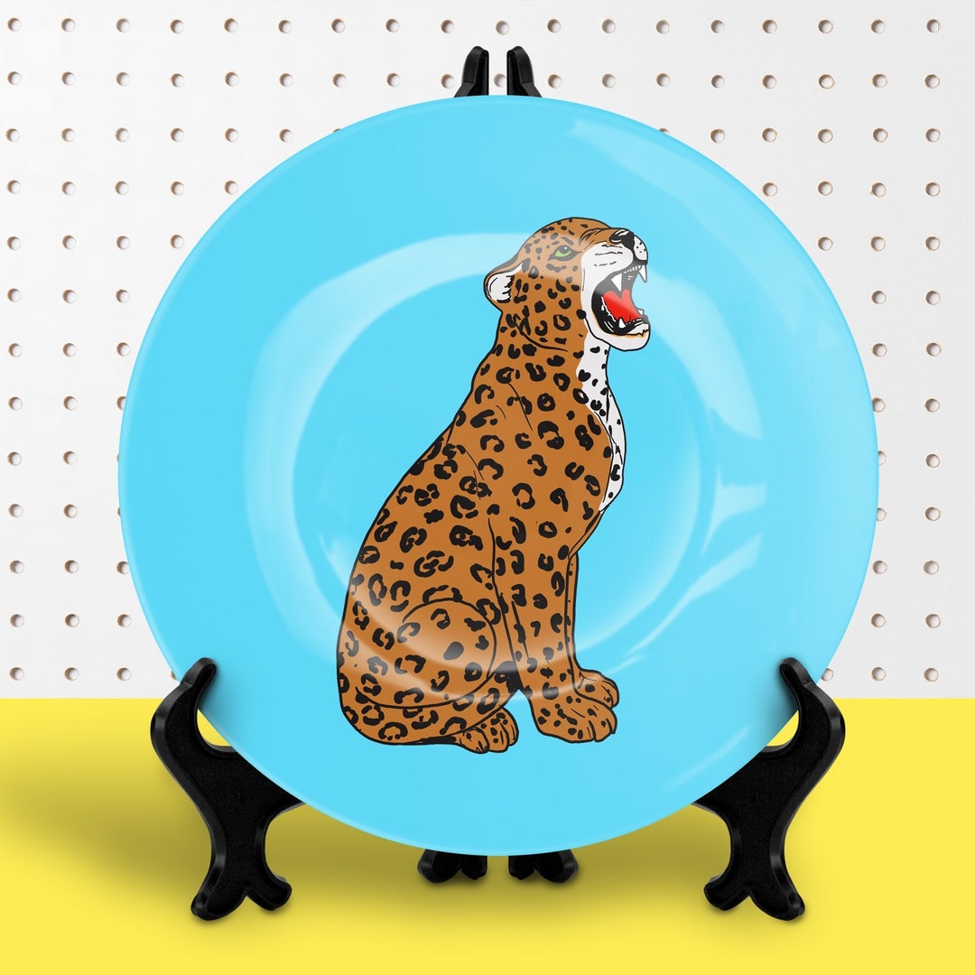 Roaring Leopard Plate : 8 Ceramic Plate - Etsy