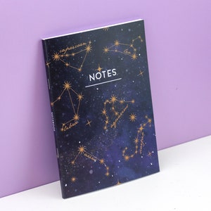 Celestial Zodiac Constellations Notebook | Cosmic Stationery | Zodiac ...