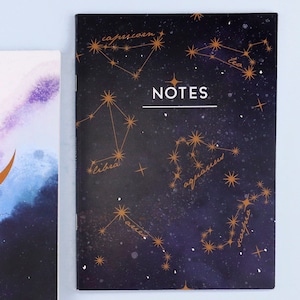 Celestial Zodiac Constellations Notebook | Cosmic Stationery | Zodiac ...
