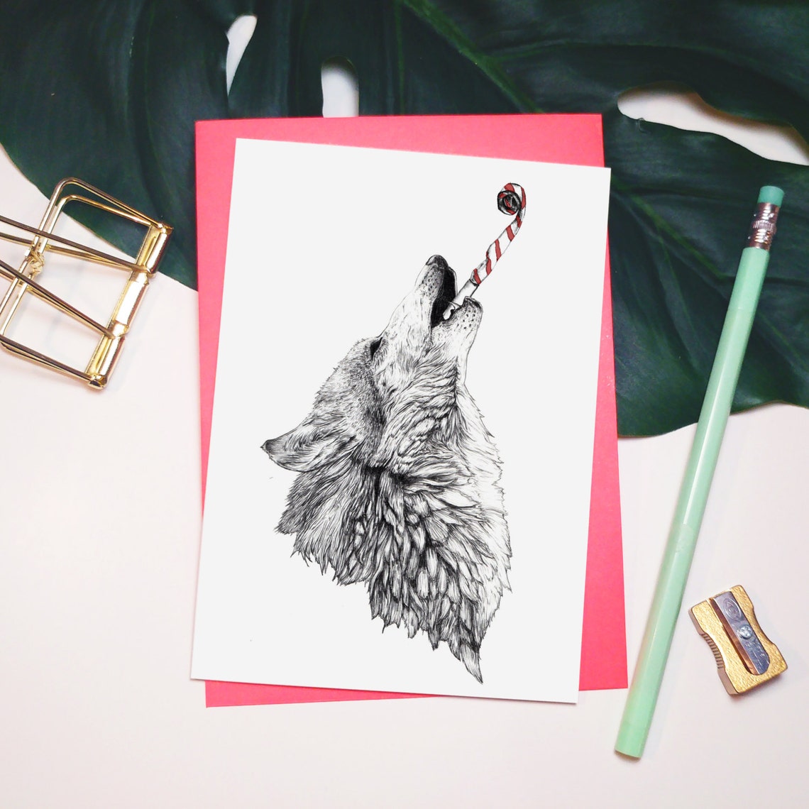 Wolf Greetings Card // Party A6 Blank Card - Etsy