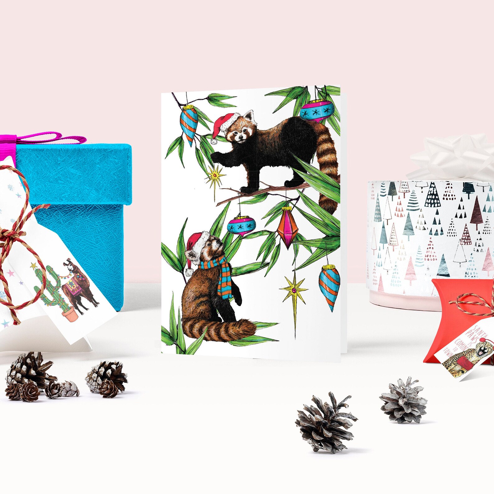 Red Panda A6 Xmas Card - Etsy