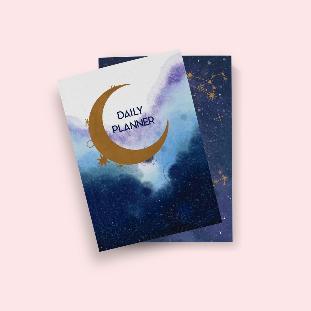 Celestial Moon Daily Planner Cosmic Stationery Undated Start Anytime ...