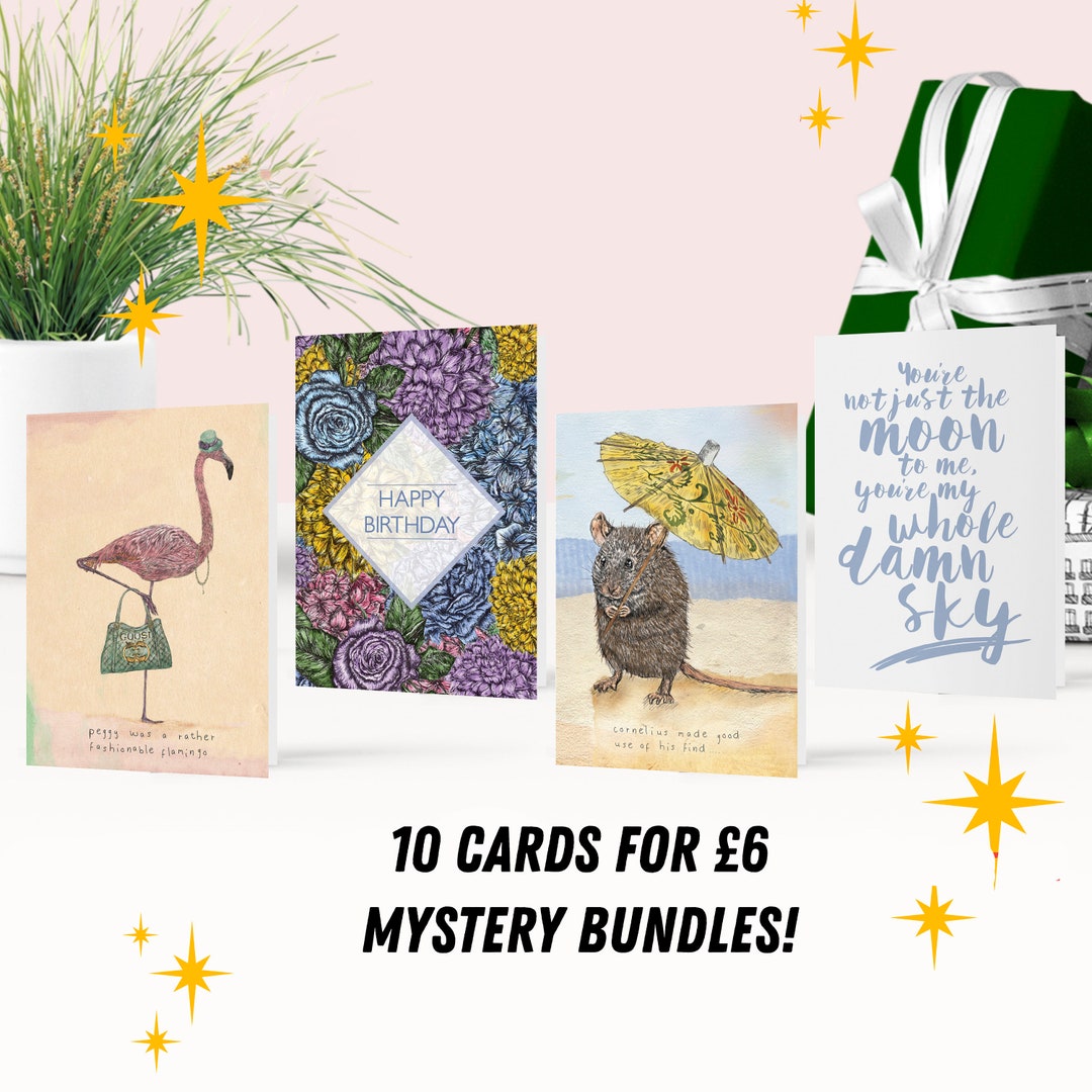 Greetings Cards Mystery Bundle of 10 Cards - Etsy