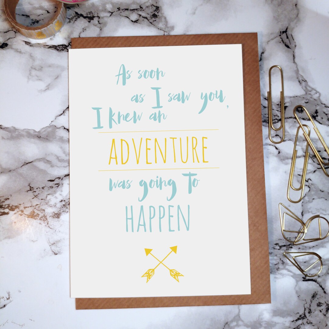 SALE // Romantic Adventure Greetings Card - Etsy