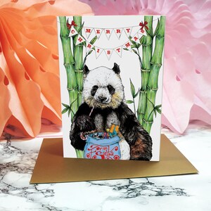 Festive Panda Christmas Card - Etsy