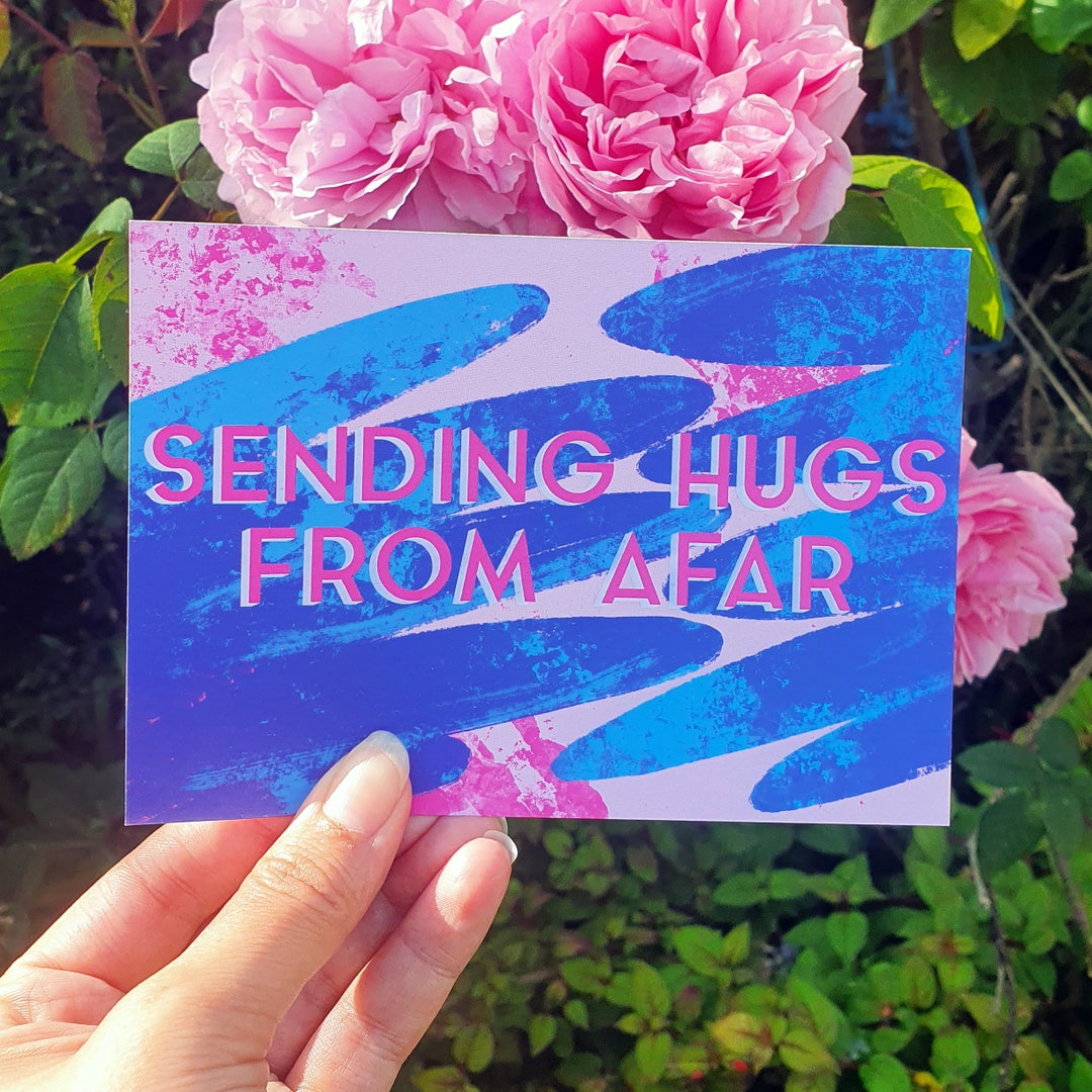 Sending Hugs From Afar Postcard - Etsy