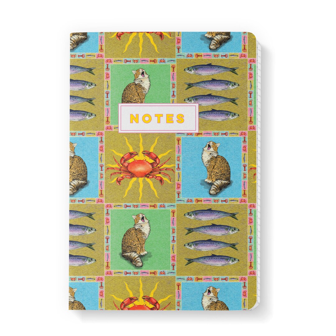 Feed the Cat Notebook | Eco-friendly A5 Lined Journal | Sardine ...