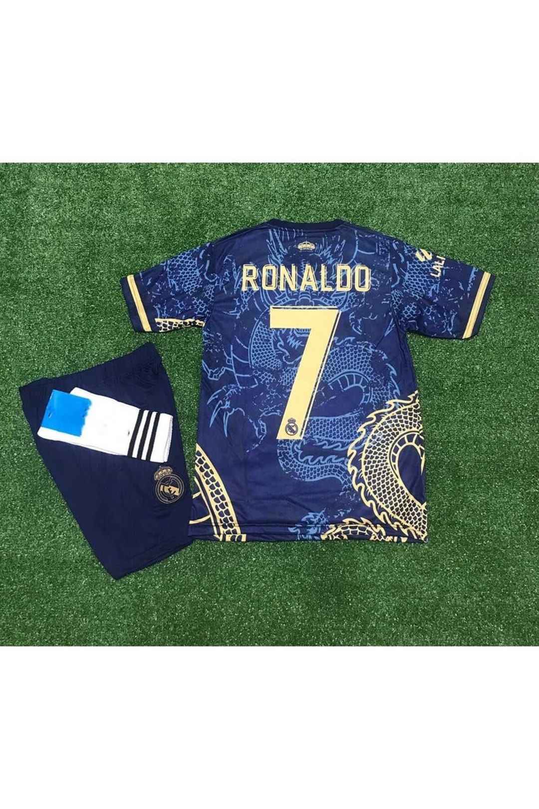 Real Madrid's Cristiano Ronaldo Dragon-patterned T-shirt Shorts Set ...