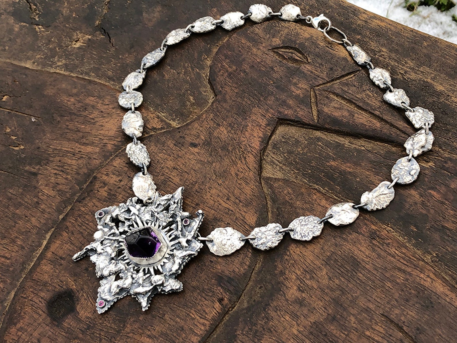 Red Dwarf Necklace. Sterling Silver Garnet Amethyst. Post - Etsy