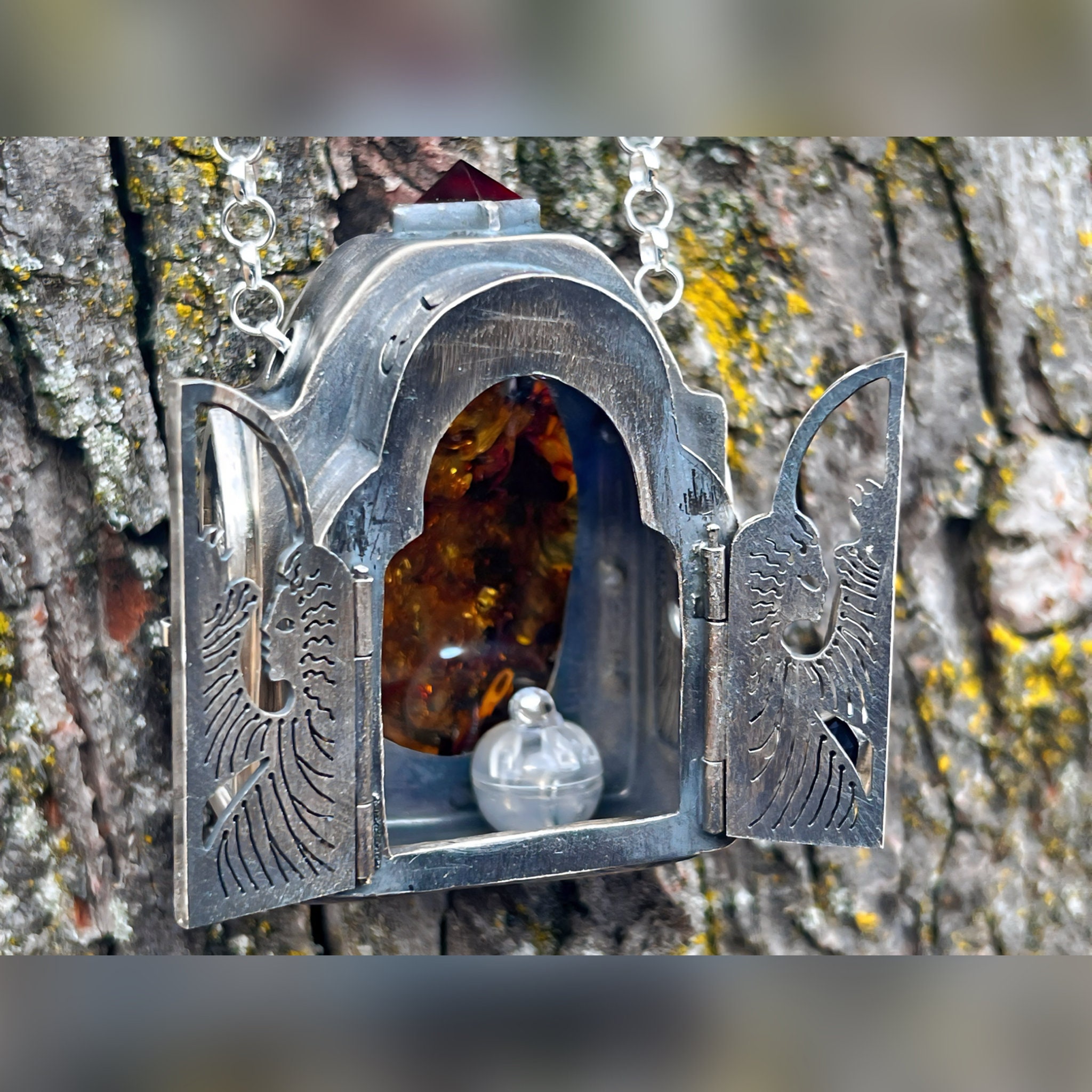 Enter at Your Peril. Haunted Temple Lantern Locket. Raw, Organic ...