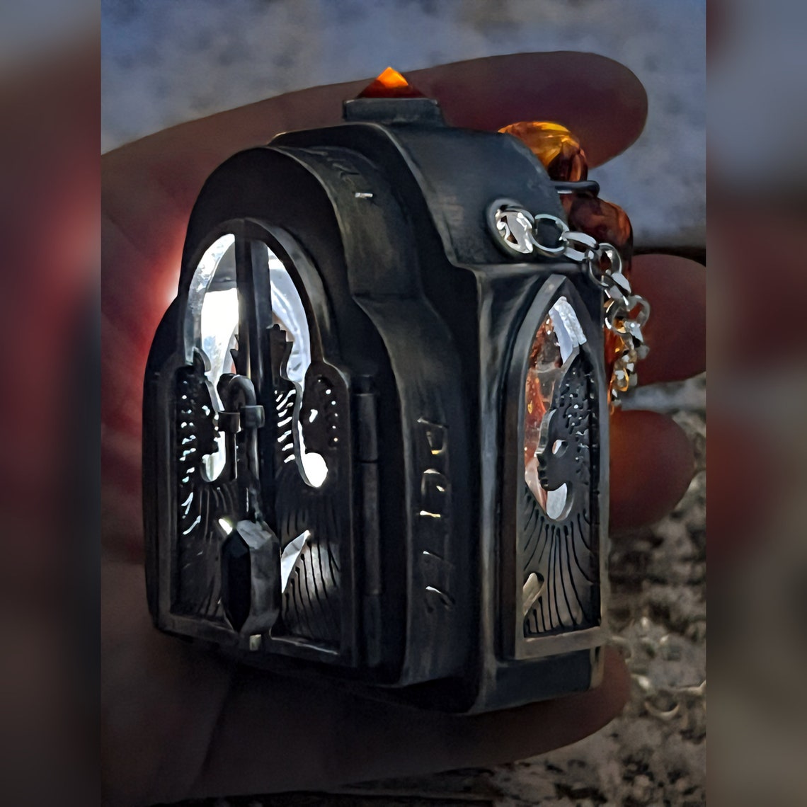 Enter at Your Peril. Haunted Temple Lantern Locket. Raw, Organic ...