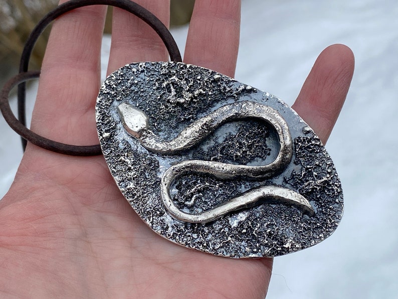Snake Amulet. Artisan Sterling Silver. Raw Primitive - Etsy