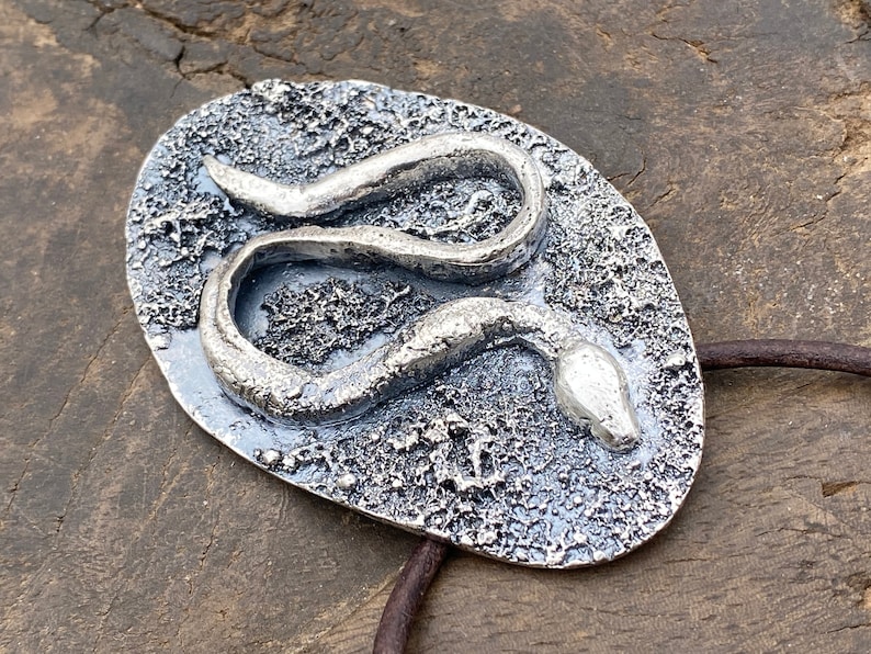 Snake Amulet. Artisan Sterling Silver. Raw, Primitive, Organic, Tribal ...