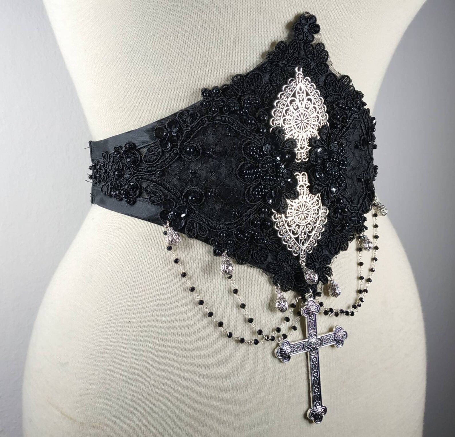 Waist-belt crux. Gothic Waist-belt With Beaded - Etsy