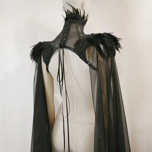 Shoulder-piece "evil Queen". Mesh & Beaded Lace Goth Neck Collar With ...