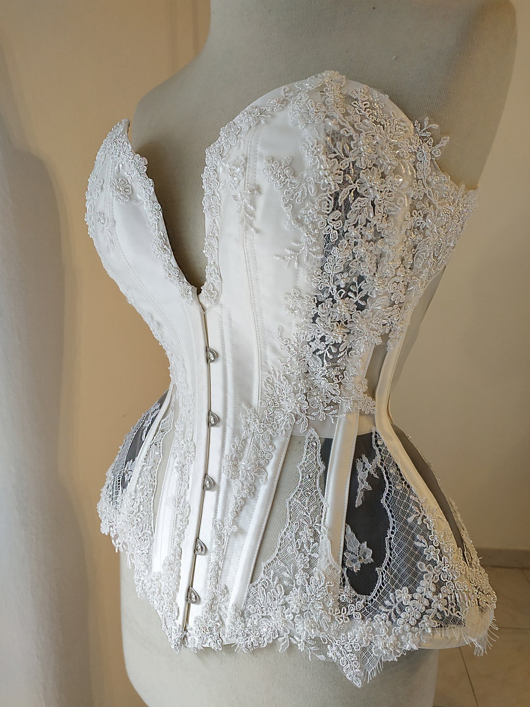 Corset "night Jasmine". Gothic Victorian Lingerie Wedding White Corset ...