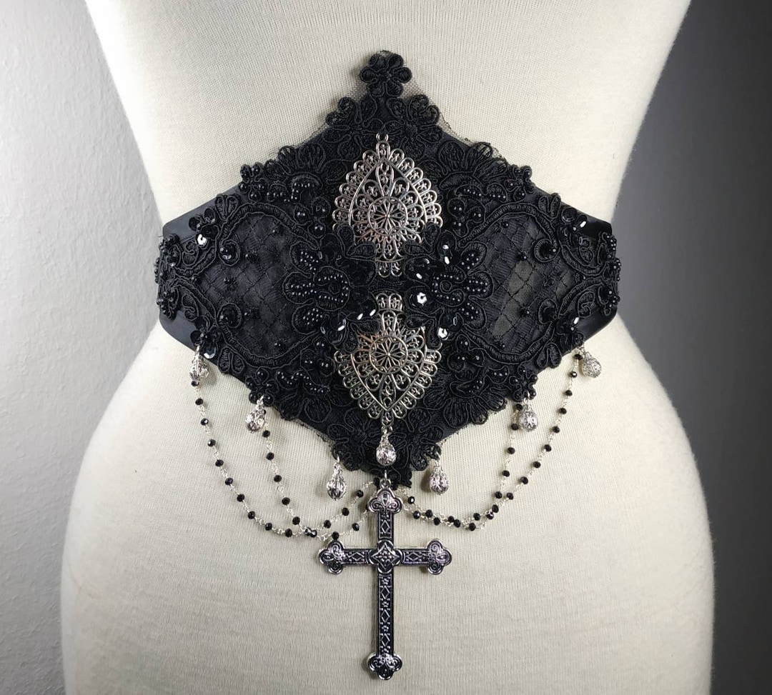 Waist Belt "crux". Gothic Waist-belt With Beaded Lace. Decorated With ...